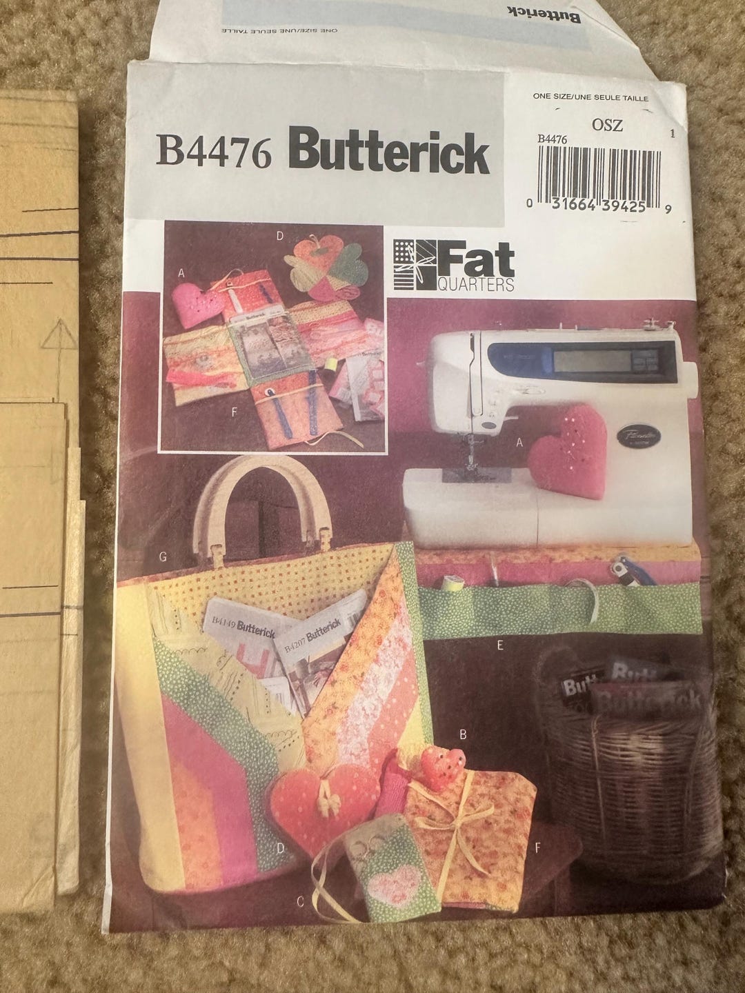 Butterick 4476 Fat Quarters Sewing Accessories Uncut Easy Sewing ...
