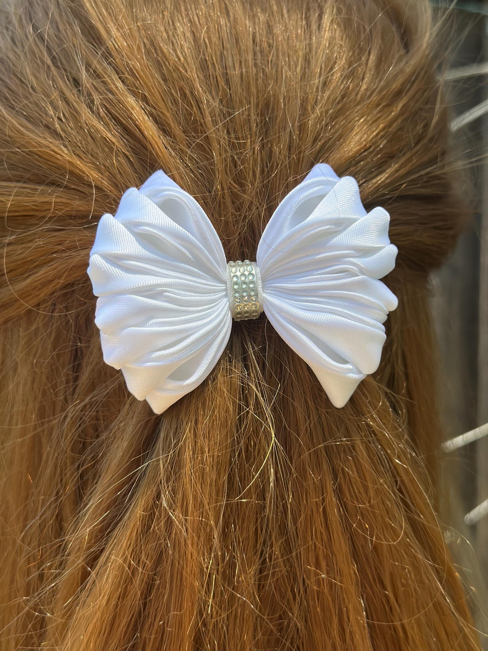 Ribbon Bows Kanzashi Barrette Clasp Long Hair Bow Pony Tail Clip YOU ...
