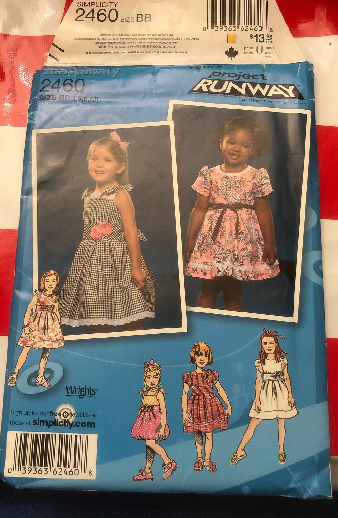 Simplicity 2460 Toddlers and Girls Dress With Bodice and Trim Variations Size 4-5-6-7-8 Project ...