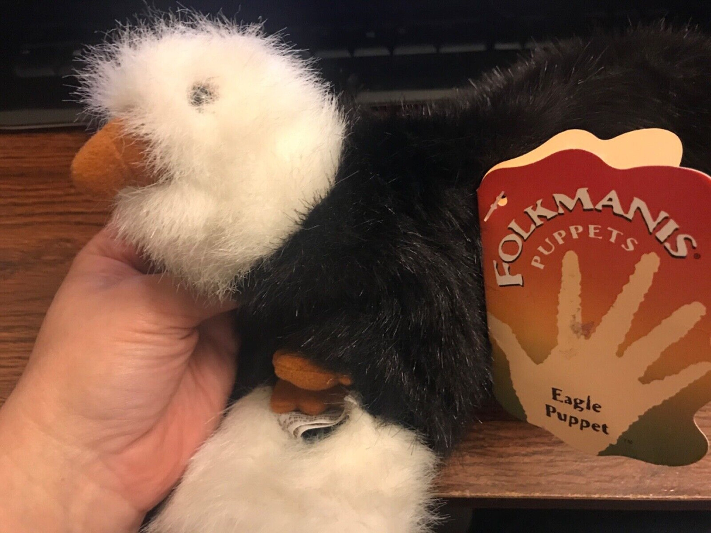 Folkmanis Puppets Bold Eagle Pretend and Play Plush Fluffy Stuffed Full ...