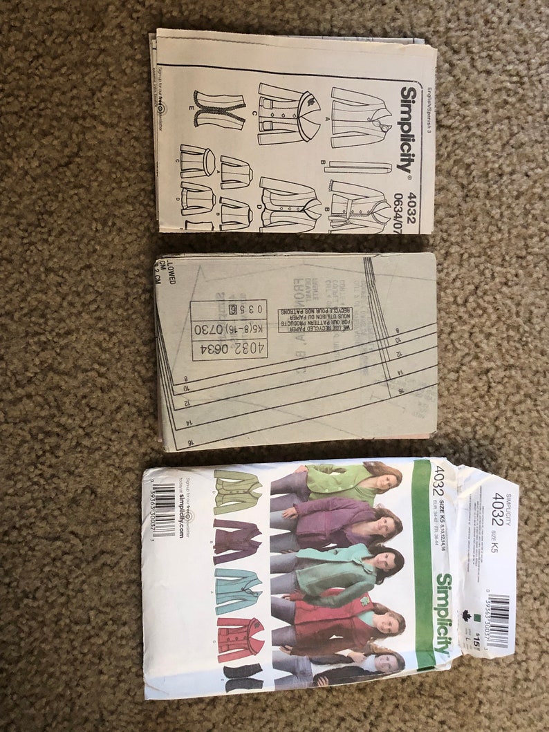 Simplicity 4032 Misses Jackets and Vest Sz 8-10-12-14-16 Uncut Easy ...