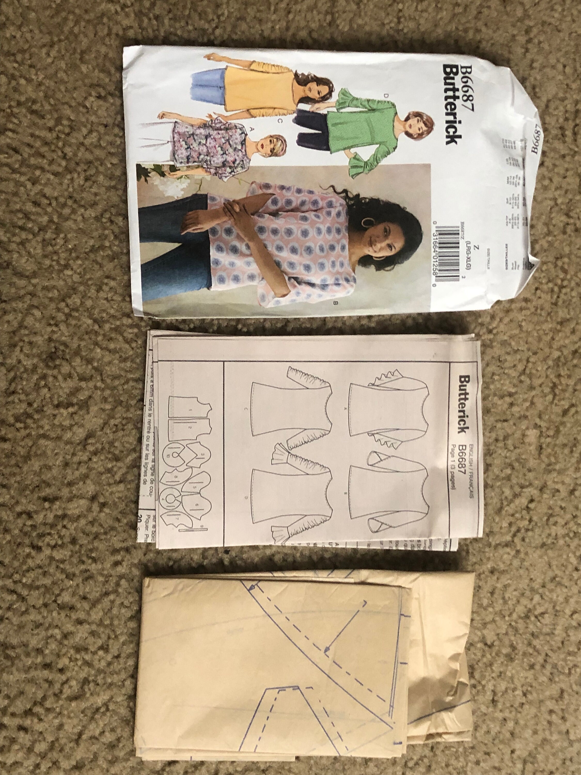 Butterick 6687 Misses Semi Fitted Pullover Top Sz L-XL Uncut Women ...