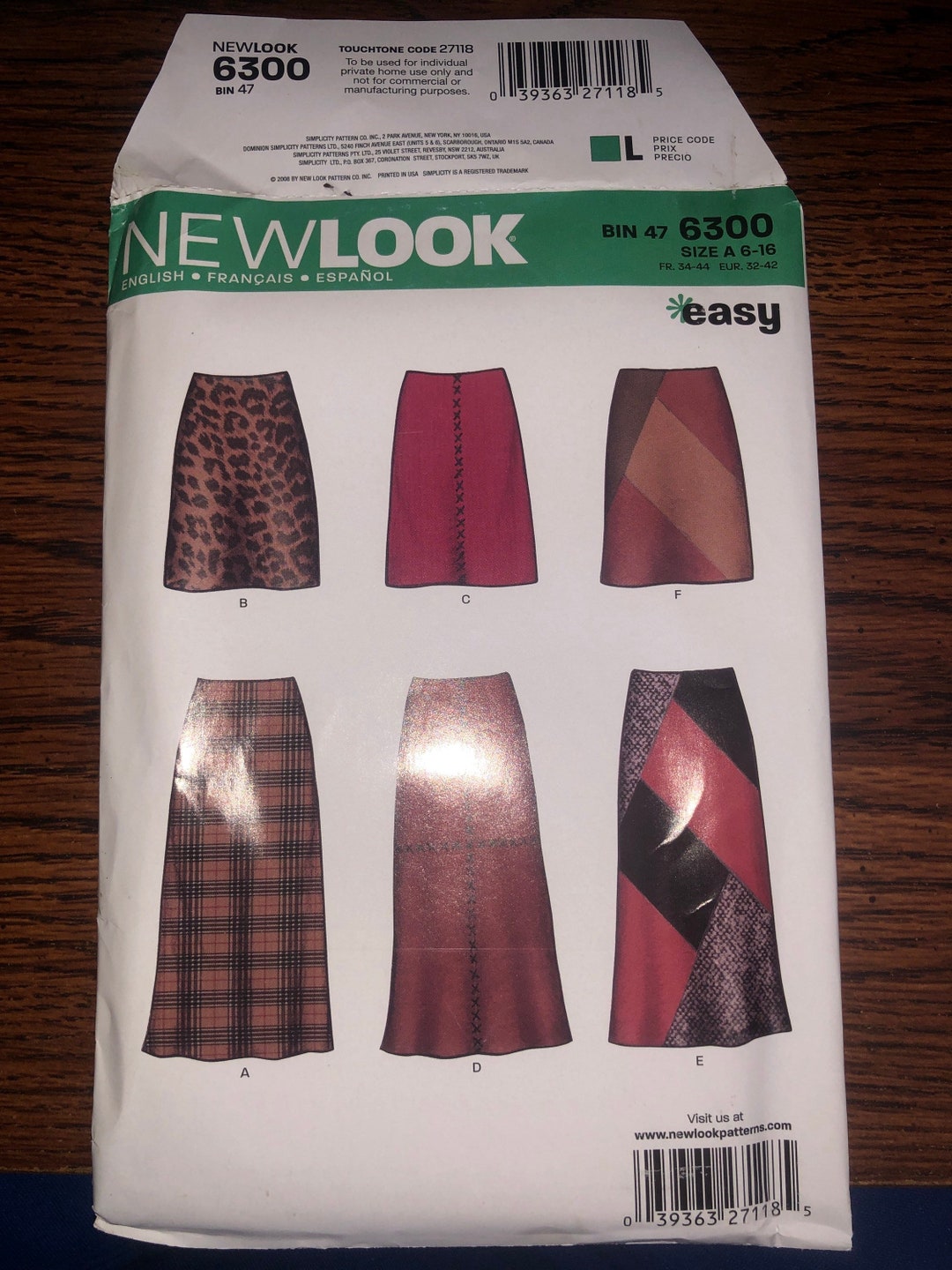 New Look 6300 Misses' Skirt in Two Length, 6 Sizes in One Women ...