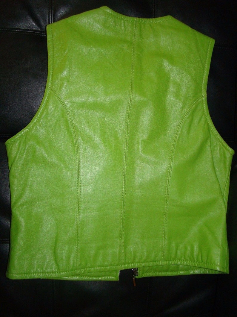 Women Green Leather Vest Ms. Maxima Women Clothing Sz M - Etsy