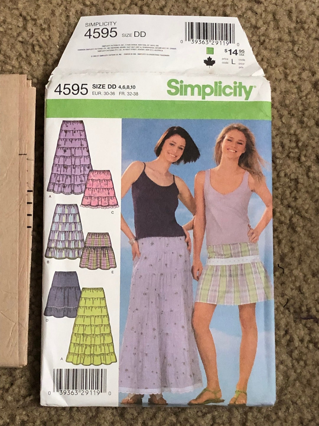 Simplicity 4595 Misses Tiered Skirts With Length Variations Sz 4-10 ...