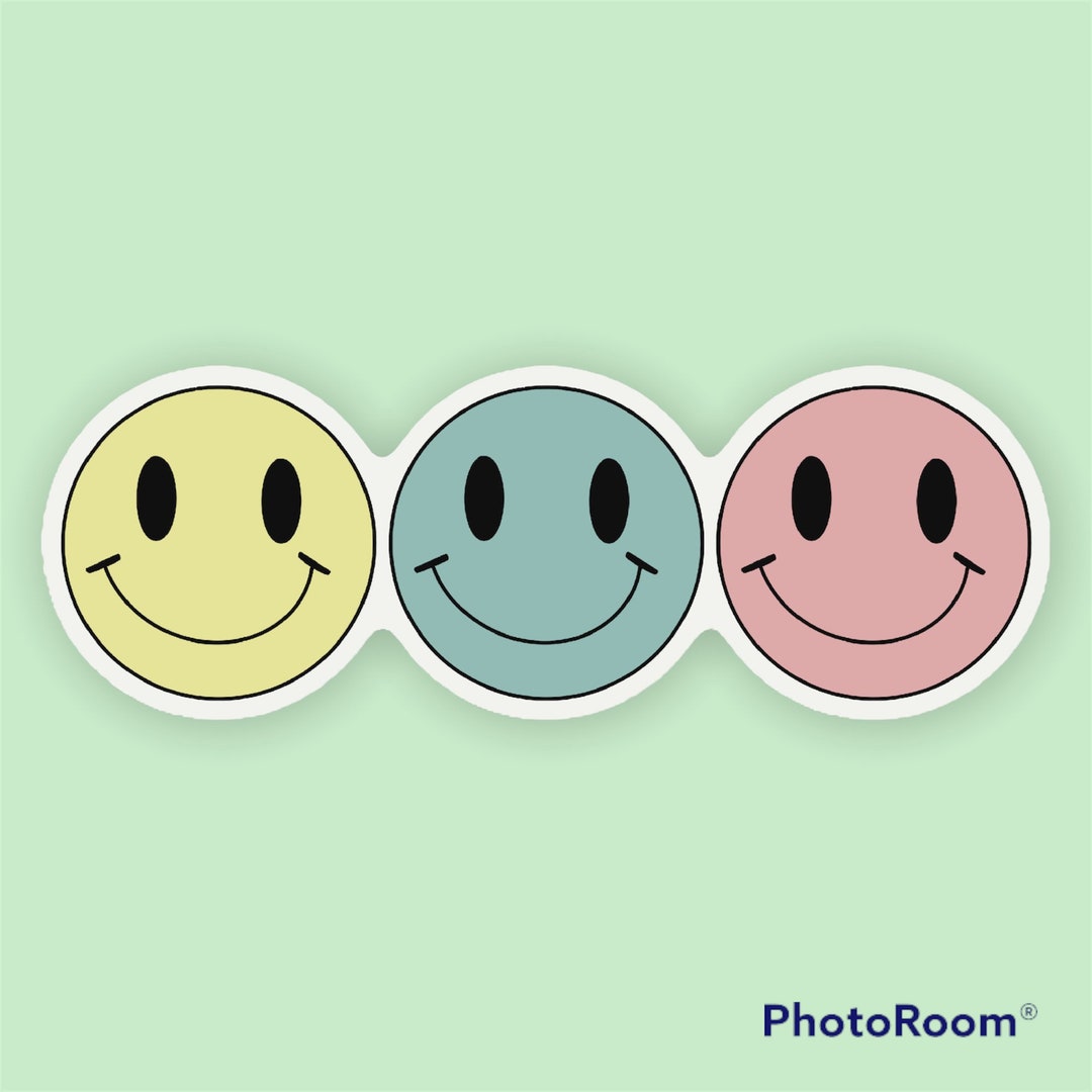 Smiley Face Sticker - Sticker, Sticker for Hydro Flasks, Laptop Sticker ...