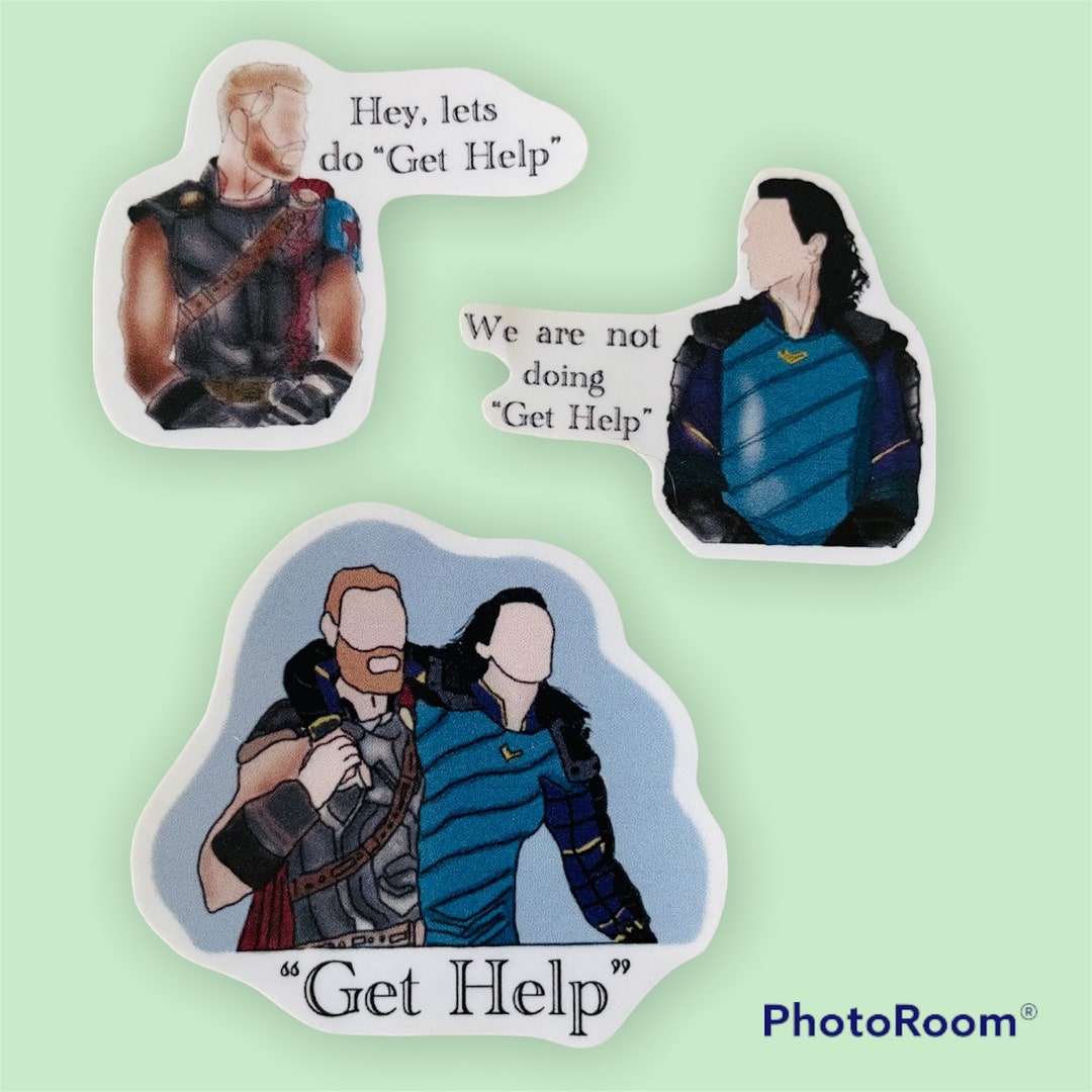 Get Help Sticker - Sticker, Sticker for Hydro Flasks, Laptop Sticker ...