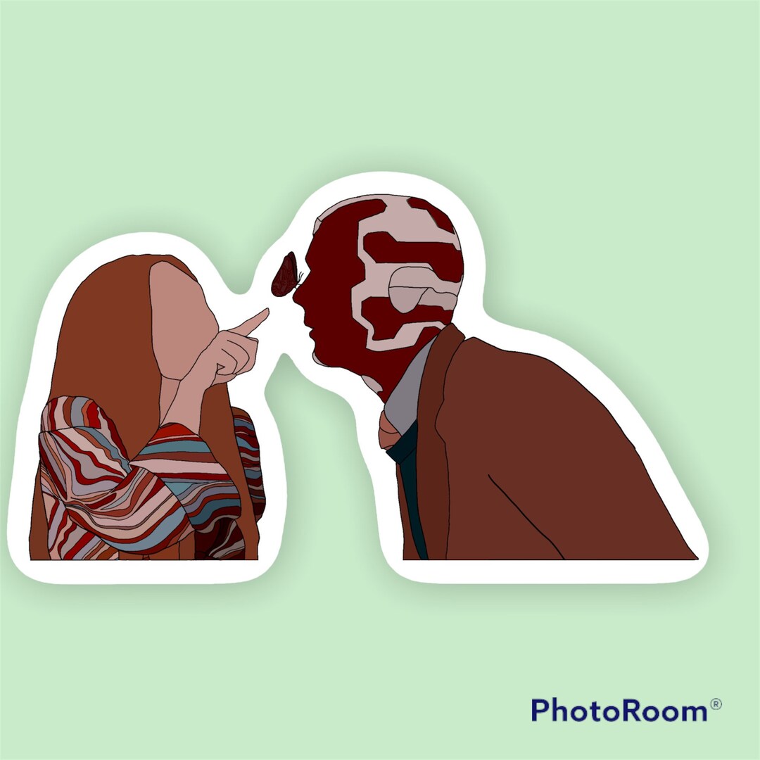 Wanda & Vision Sticker- Sticker, Sticker for Hydro Flasks, Laptop ...