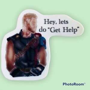 Get Help Sticker - Sticker, Sticker for Hydro Flasks, Laptop Sticker ...