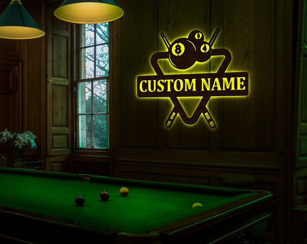 Custom Pool Room Sign, Custom Billiards Sign,billiard Room Sign ...