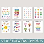 Set of 6 Educational Preschool Print Posters, Classroom Decor, Solar ...