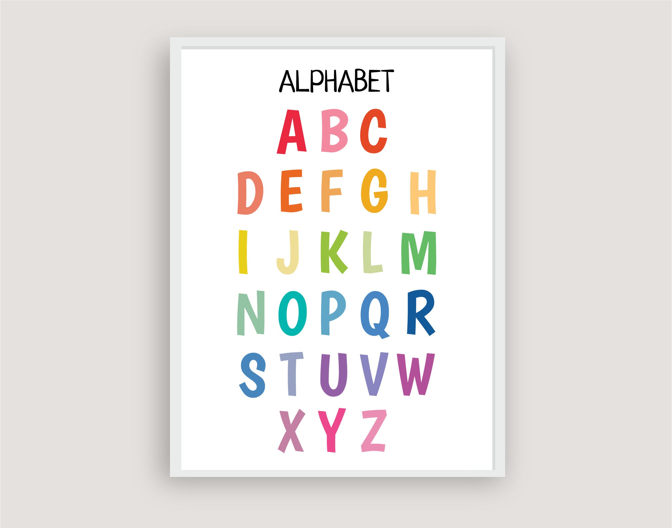 Alphabet Printable Wall Art, Classroom Posters, Playroom Decor ...
