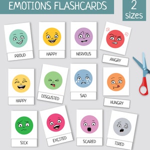 Printable FEELINGS Flashcards, Educational Preschool Learning ...
