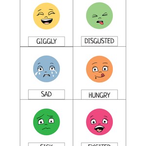 Printable FEELINGS Flashcards, Educational Preschool Learning ...