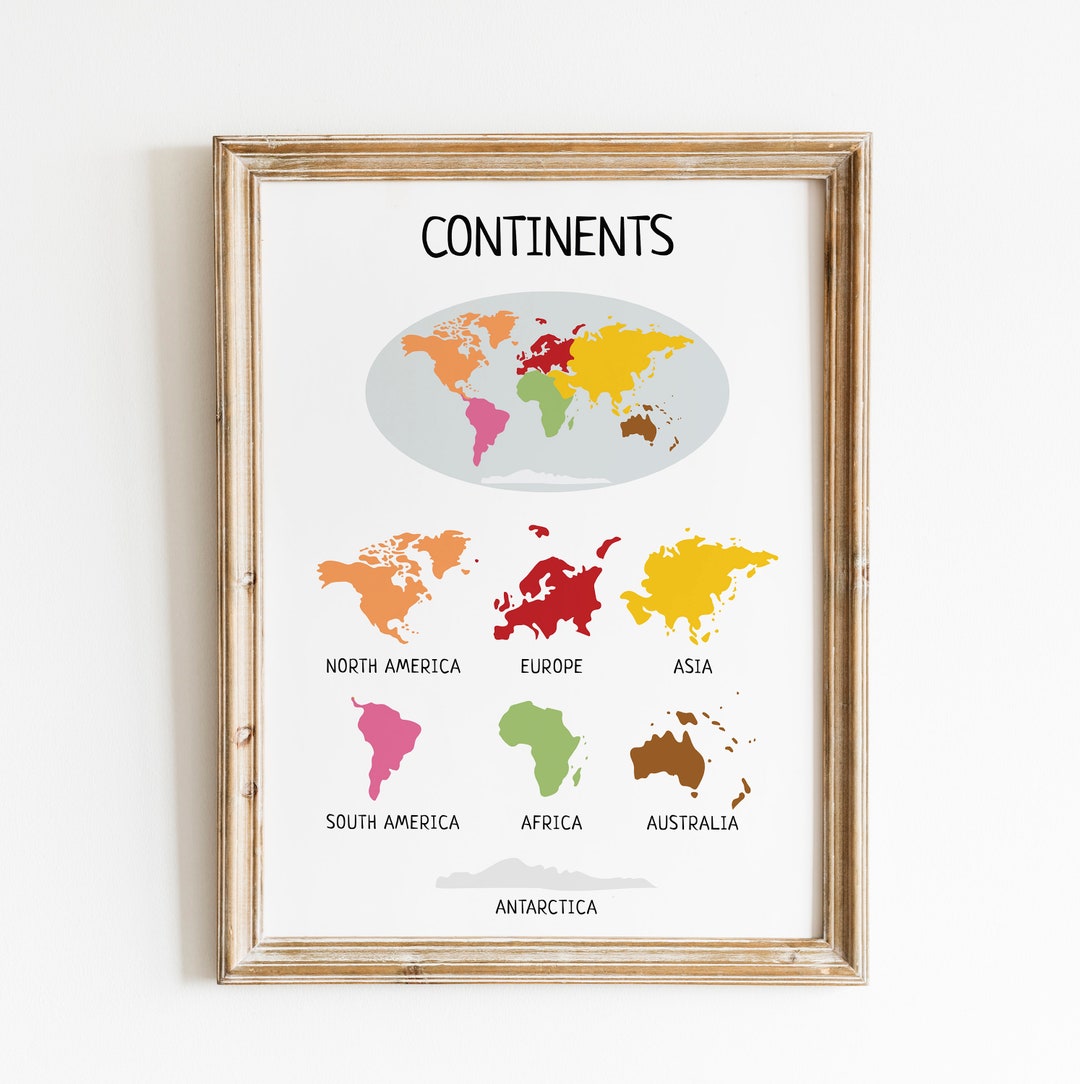 World Map Printable Wall Art, Classroom Posters, Playroom Decor ...