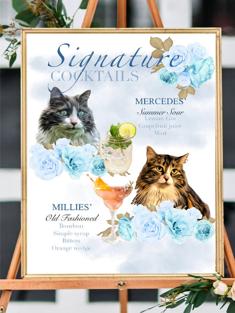 Cat/pet Drink List for Weddings Wedding Bar Menu Pet - Etsy