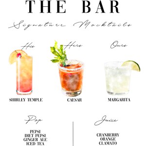 Bar Menu for Wedding or Special Event. Custom Made to Order. - Etsy Canada