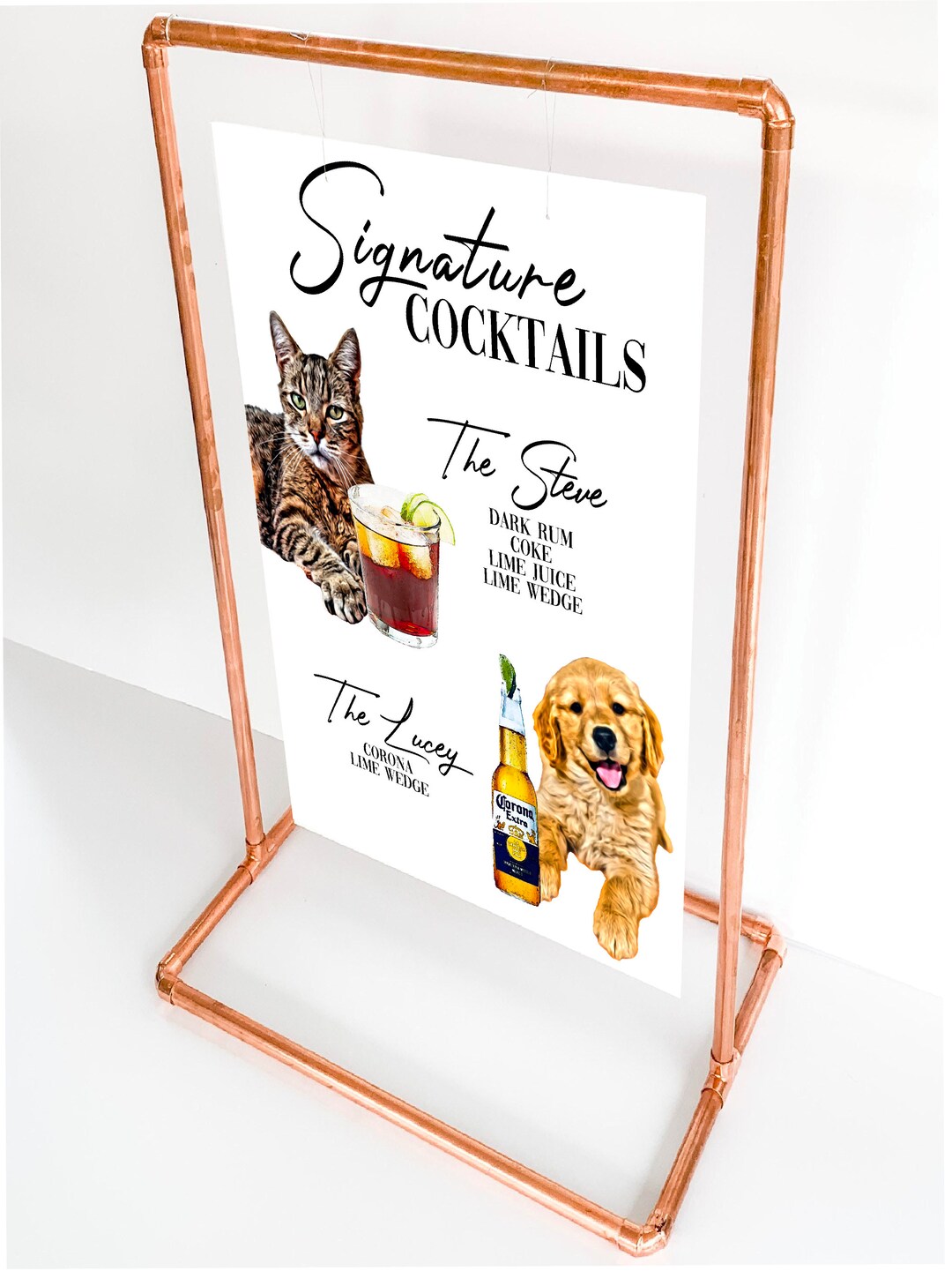 Wedding Bar Menu With Pets Signature Cocktail List - Etsy