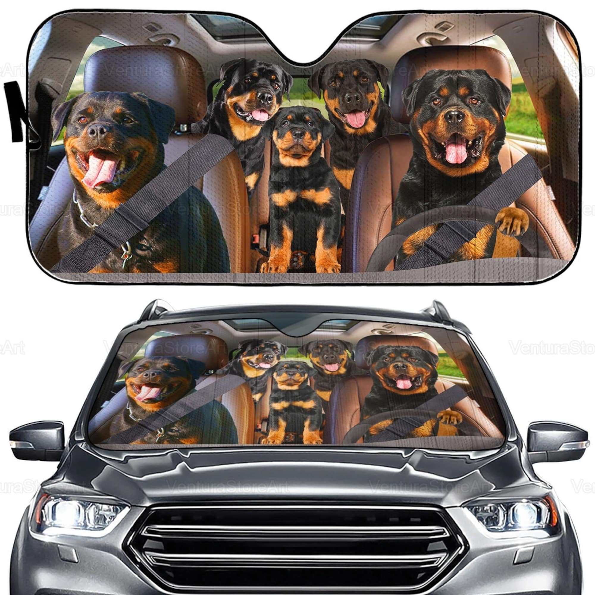 Rottweiler Car Sunshade, Rottweiler Car Decoration, Rottweiler Lover ...