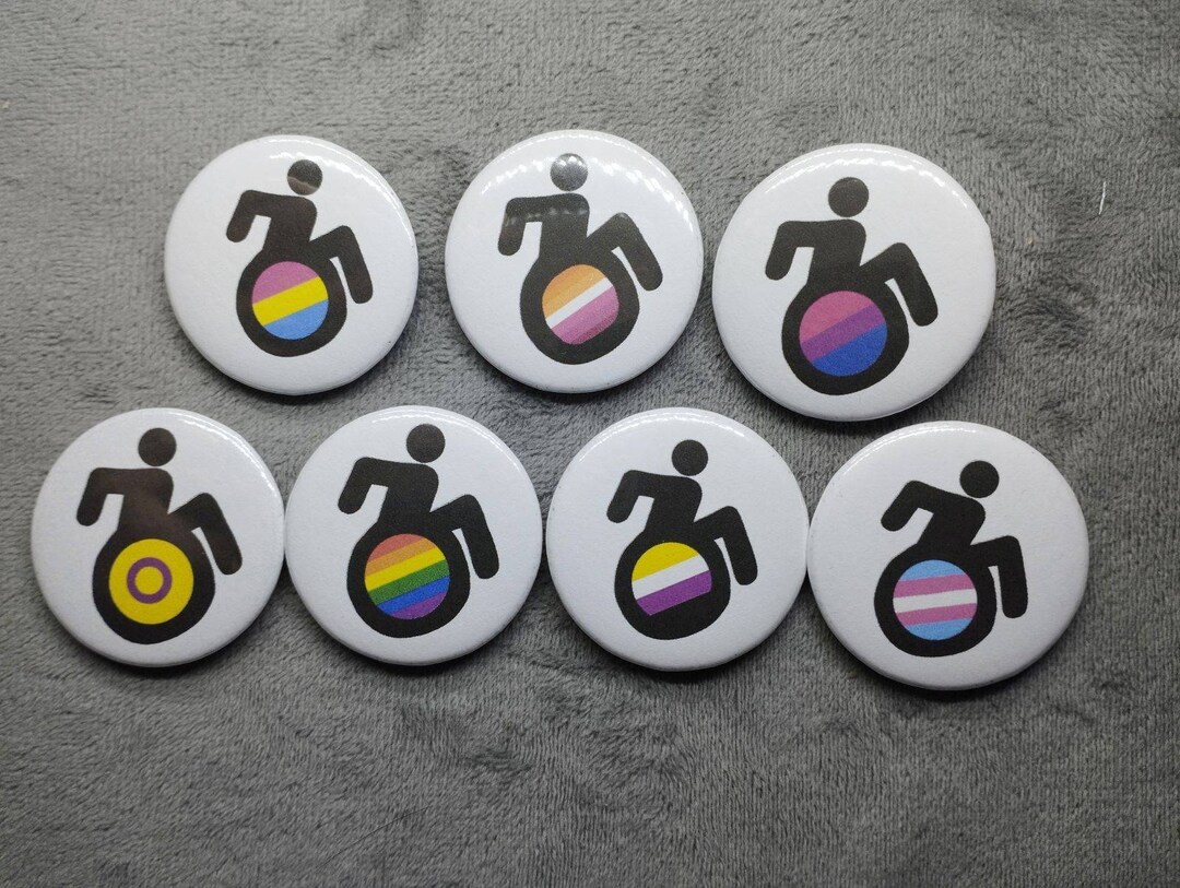 LGBTQ Wheelchair Badges Disability Pride Pins Pansexual - Etsy