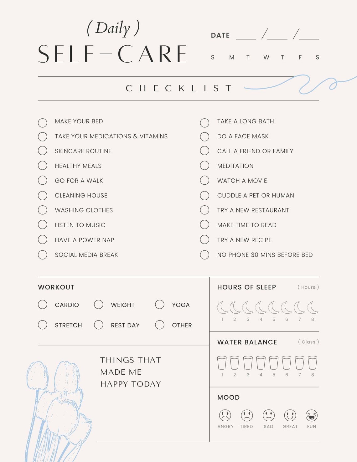 Self-Care Checklist + Journal Template - Etsy.de
