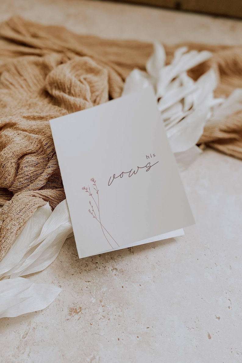 Groom Vows Template Editable in Canva | Printable Wedding Vow Card or ...