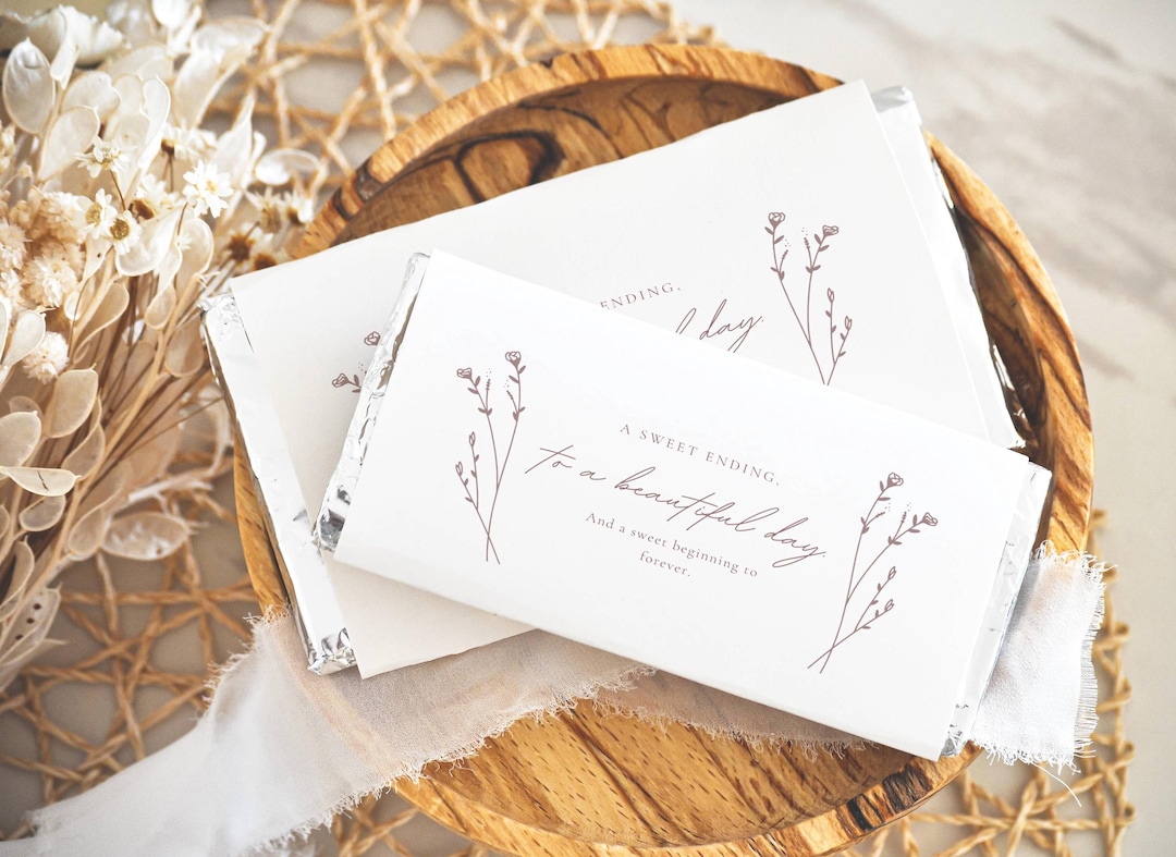 Editable Chocolate Bar Wrapper Template: Personalized Wedding Gift for ...