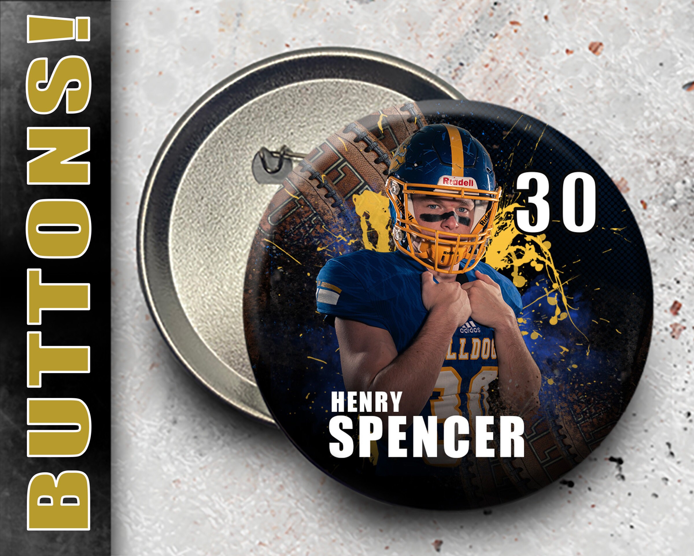 Varsity Football Button Template - Etsy