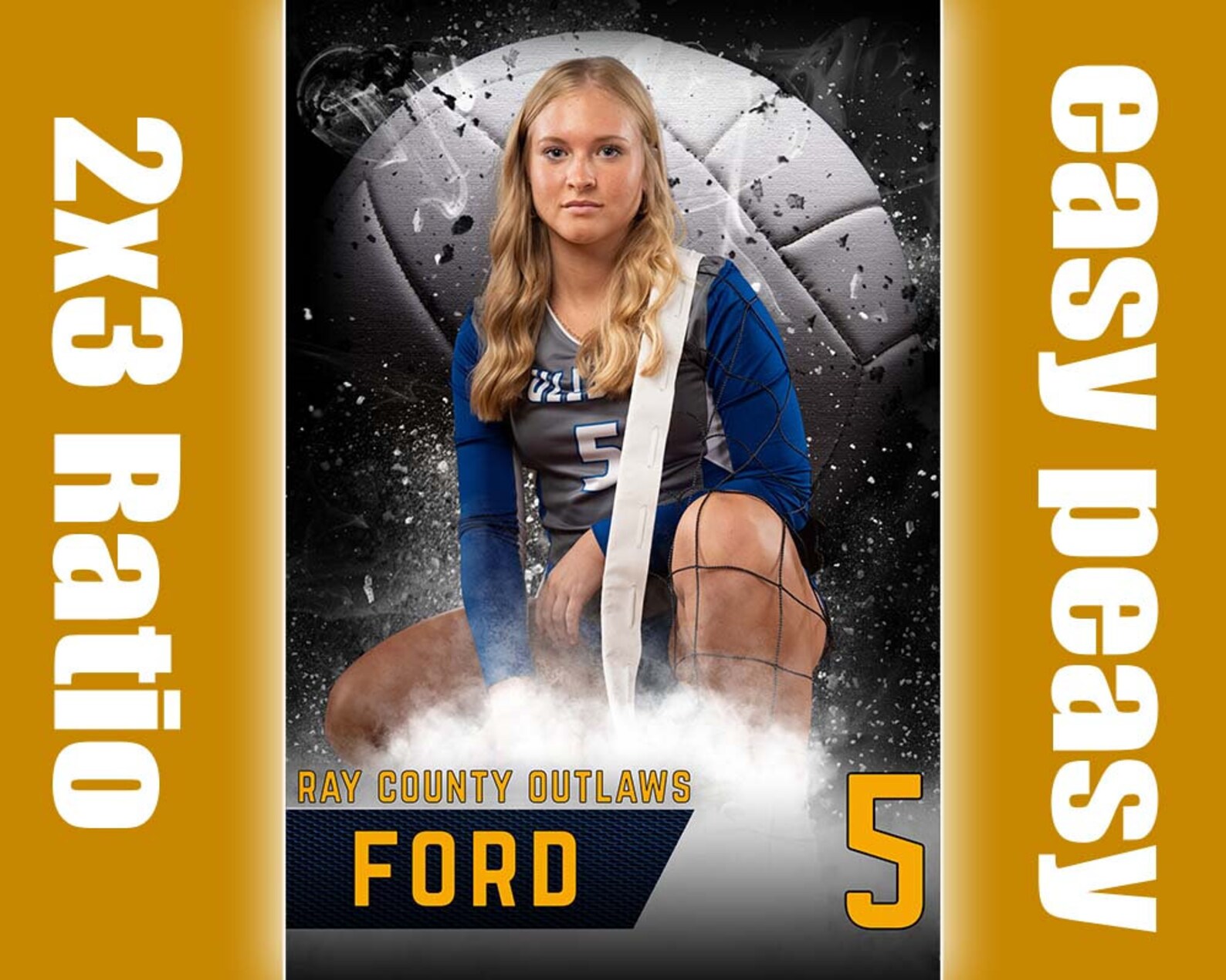 Volleyball Photoshop Template Bundle 4x5 Ration, 2x3 Ratio, Memory Mate ...