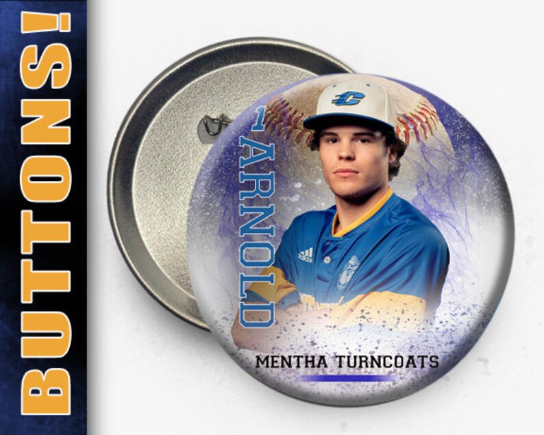Baseball Button Template - Etsy