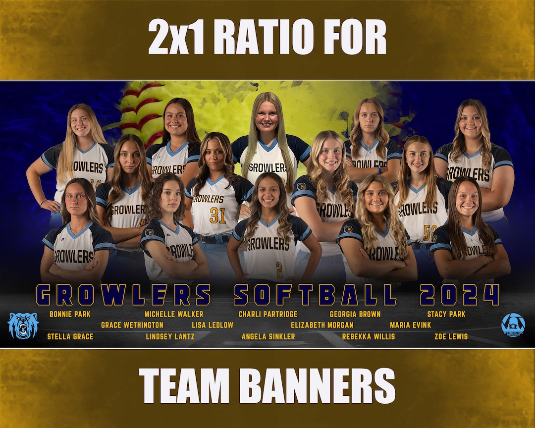 Softball Team Composite Template – Photoshop Banner for Teams & Coaches ...