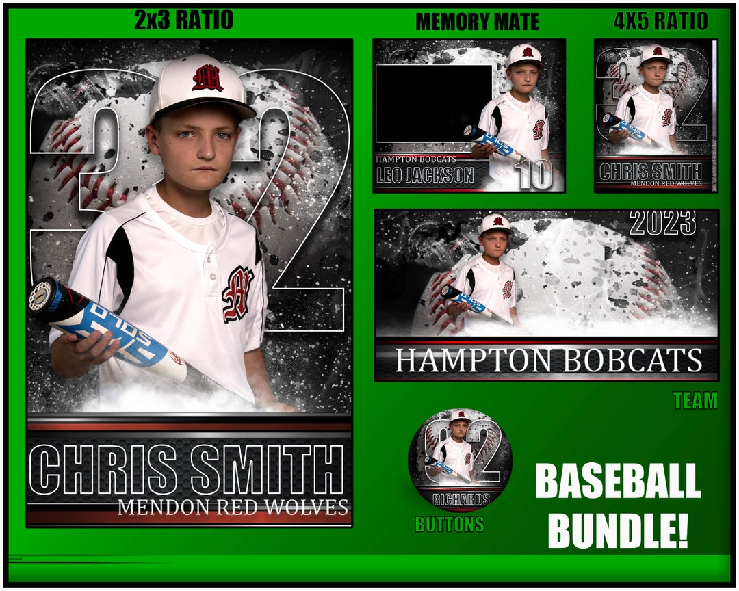 Baseball Photoshop and Photopea Template Bundle - Etsy