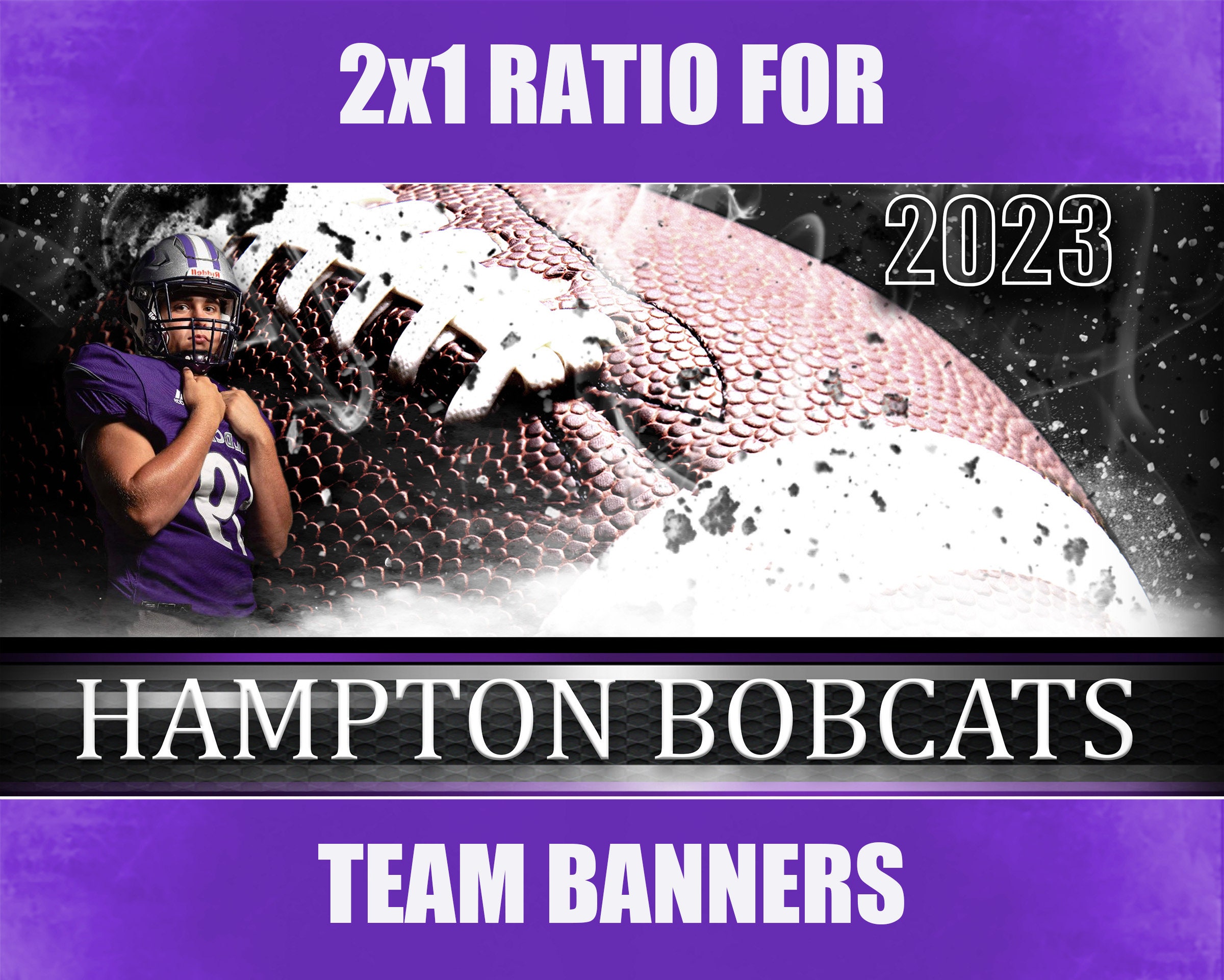 Football Banner Template Bundle, 2x3 Ratio, 4x5 Ratio, Team Banner ...