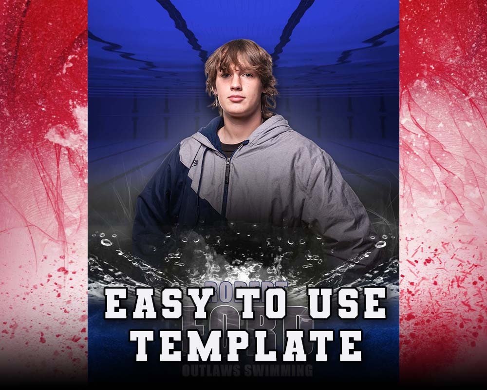 Swimming Senior Banner Design - Etsy