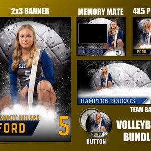 Volleyball Photoshop Template Bundle 4x5 Ration, 2x3 Ratio, Memory Mate ...