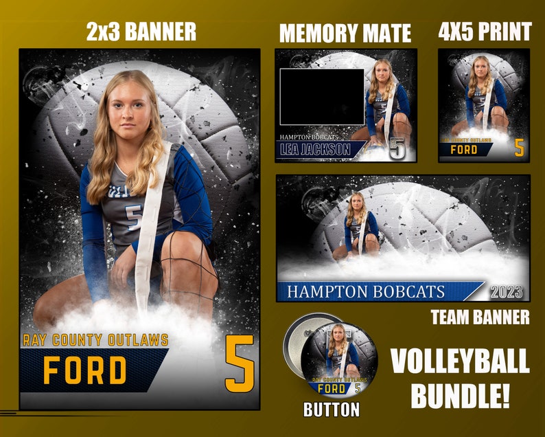 Volleyball Photoshop Template Bundle 4x5 Ration, 2x3 Ratio, Memory Mate ...