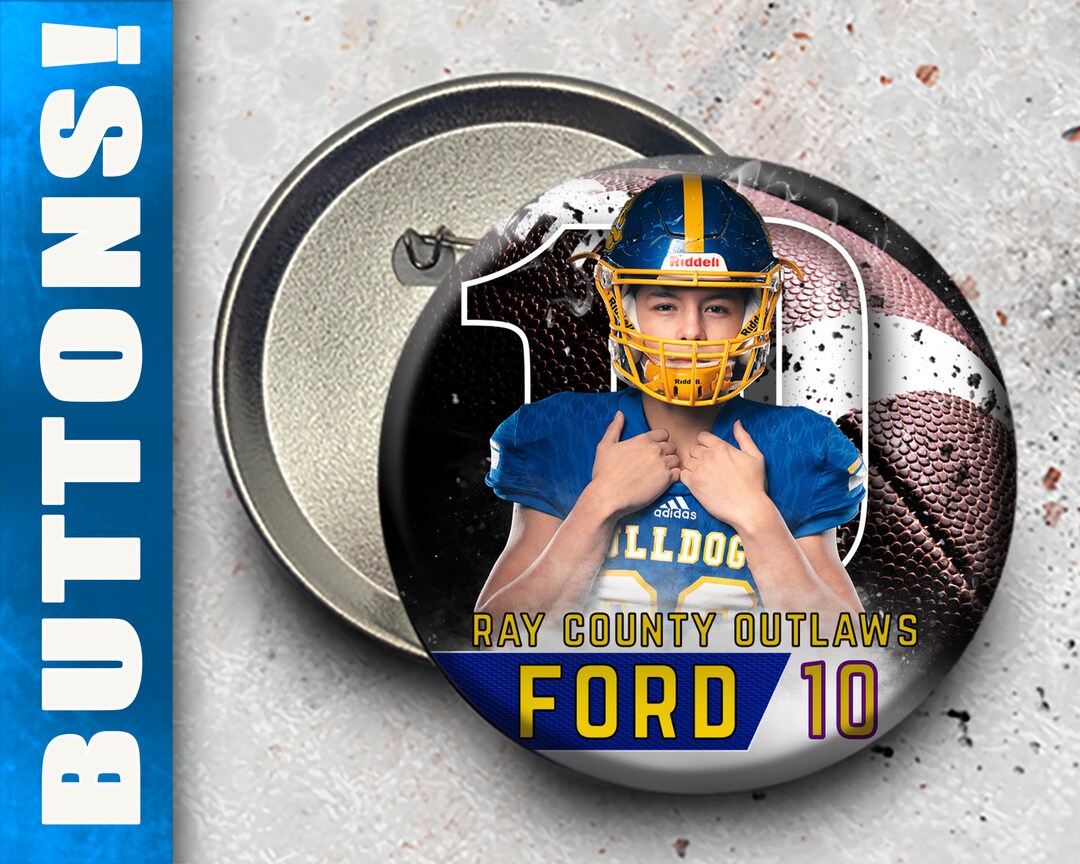 Football Photo Button Template for Photoshop - Etsy