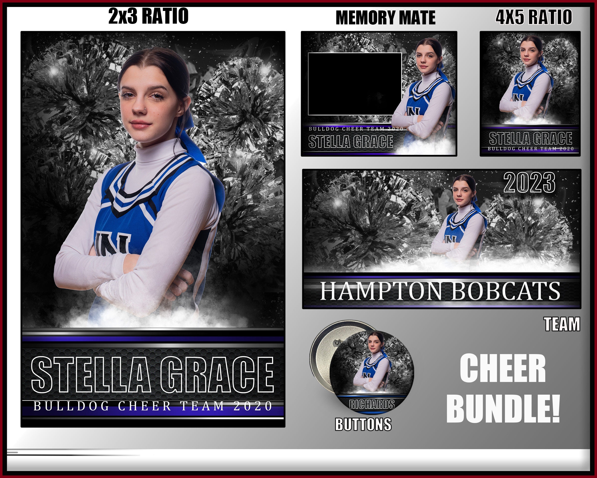 Cheerleading Photoshop Bundle - Etsy