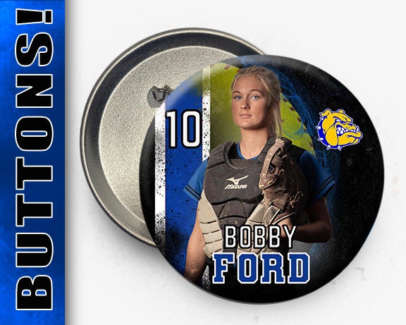 Softball Button Template - Etsy