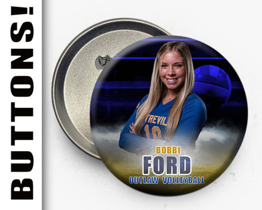 Volleyball Photoshop Button Template - Etsy