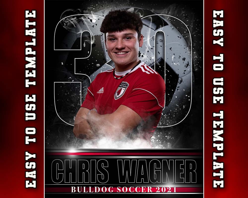 Editable Soccer Senior Banner Template – 4x5 Photoshop PSD | Bold ...
