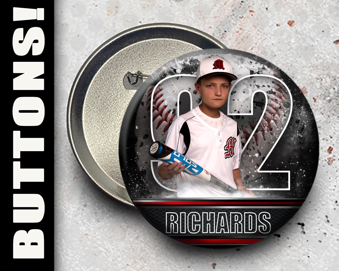Baseball Photo Button Template - Etsy