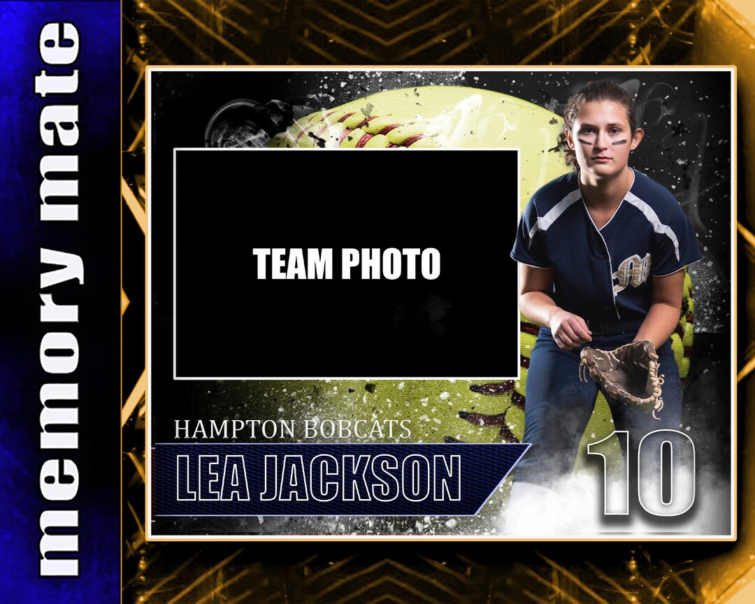 Softball Memory Mate Template – Editable Photoshop Design for Team ...