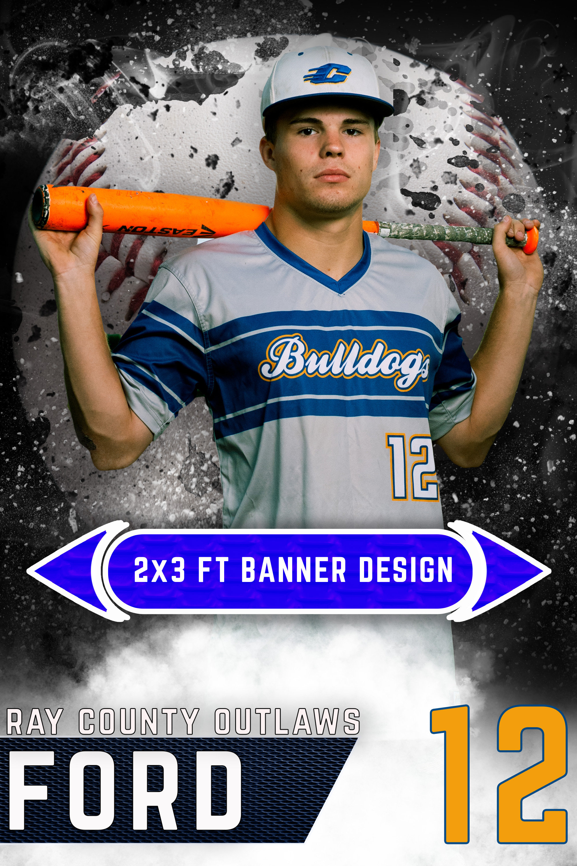 Baseball Banner Template 2x3 Ration - Etsy