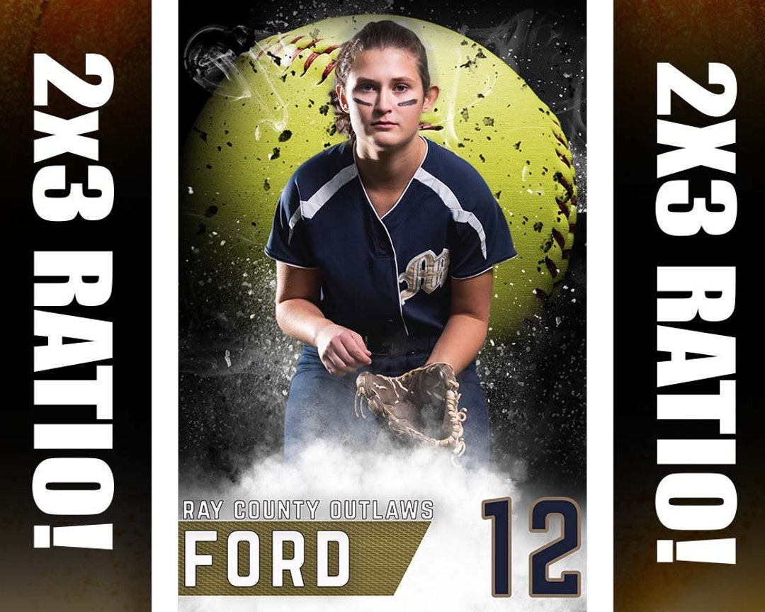 Softball 2x3 Fett Banner Template - Etsy
