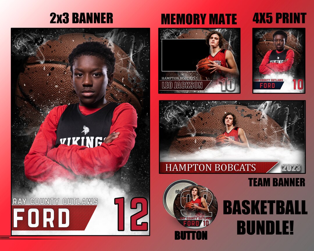 Basketball Banner Template Bundle - Etsy