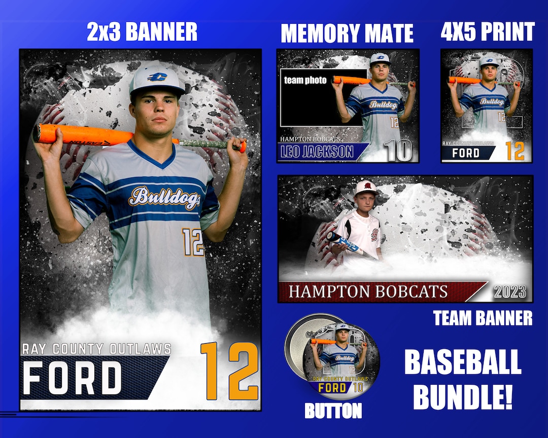 Baseball Photoshop Banner Template Bundle - Etsy
