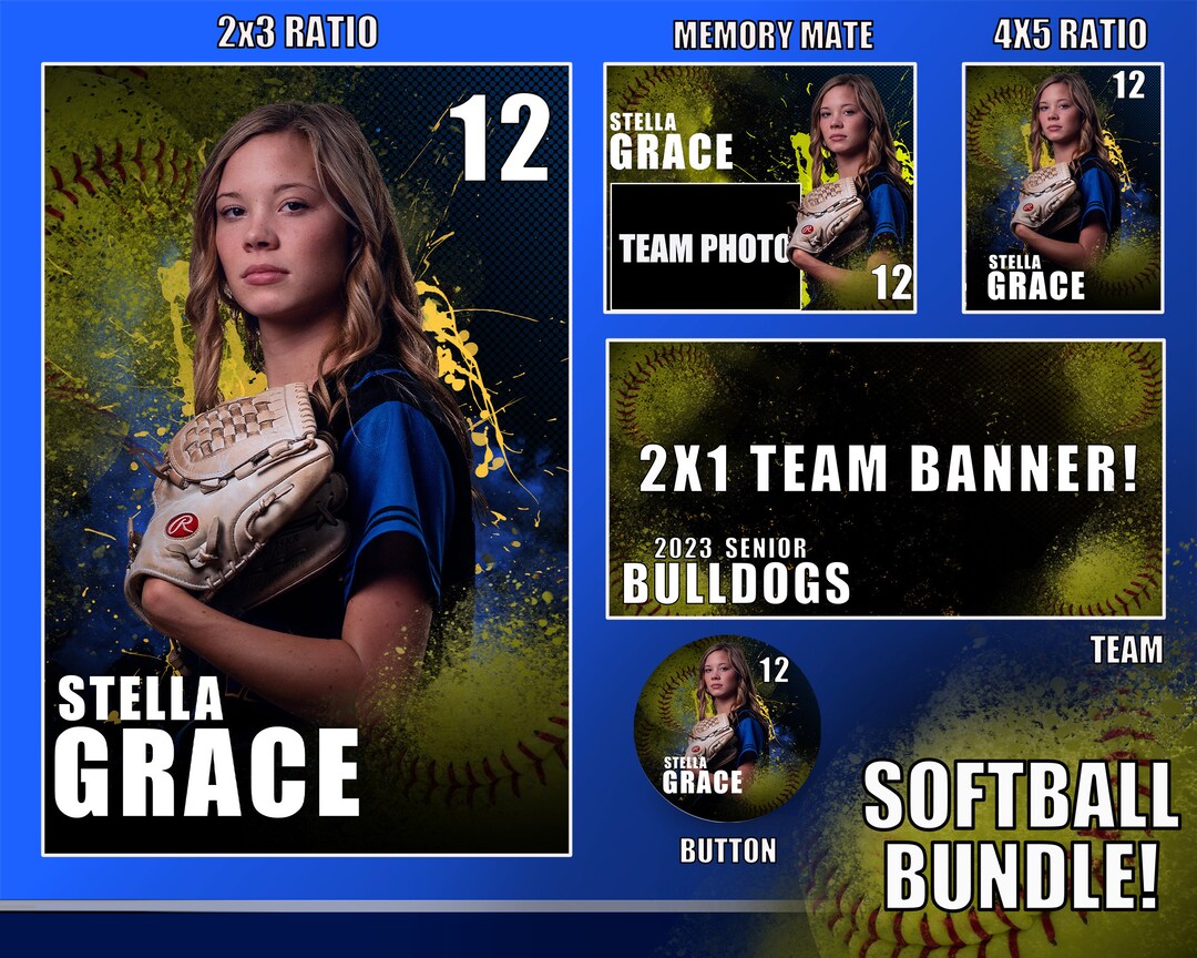 Softball Banner Template Bundle - Etsy