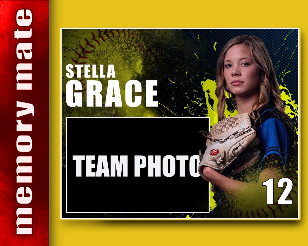 Softball Memory Mate Template - Etsy