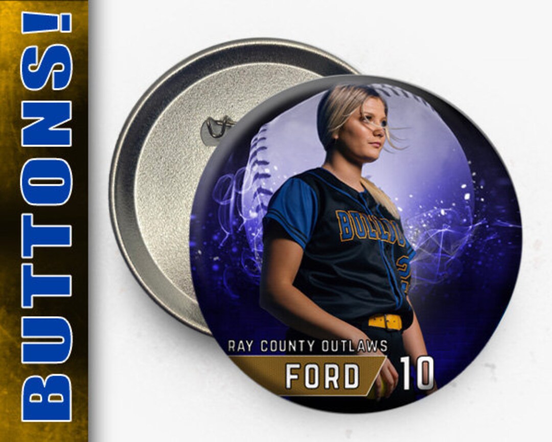 Softball Button Template - Etsy